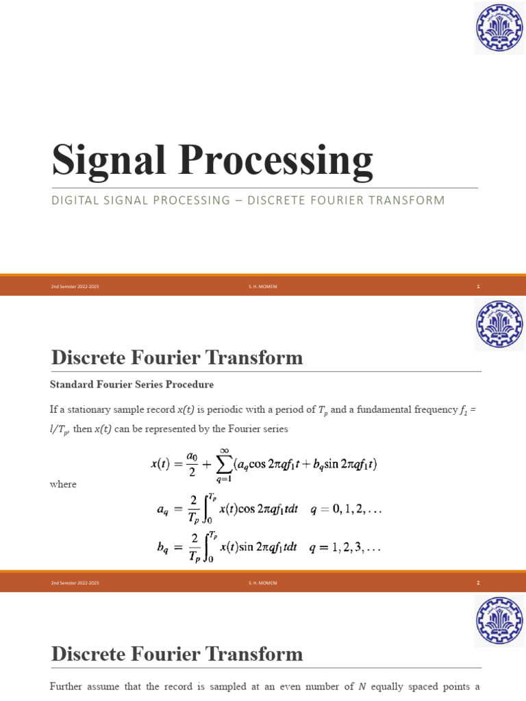 Digital Signal Processing - Discrete Fourier Transform | PDF