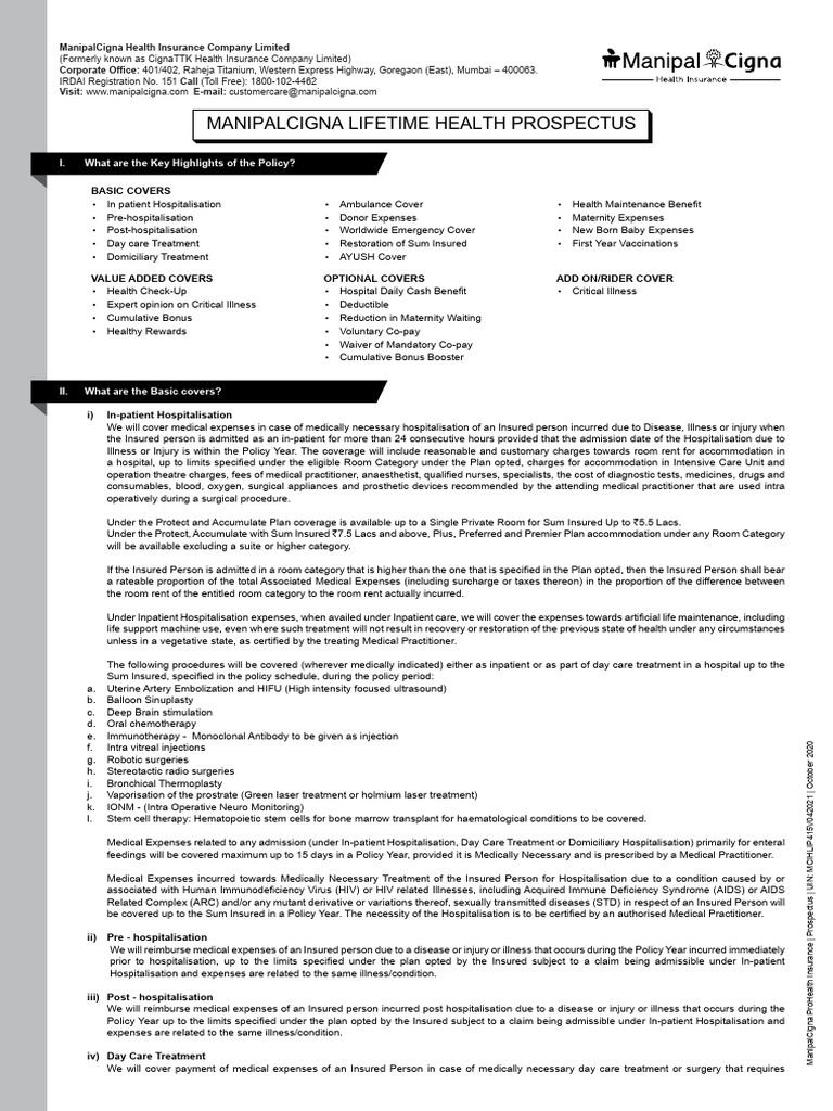 Prospectus | PDF | Insurance | Deductible