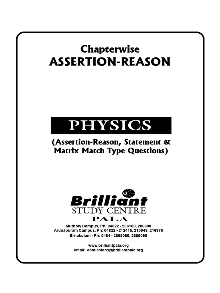 Physics - Assertion-Reason | PDF