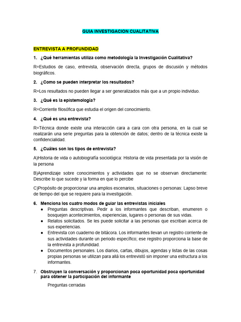 Guia Iv Cuali | PDF | Caso de estudio | Grupo de enfoque