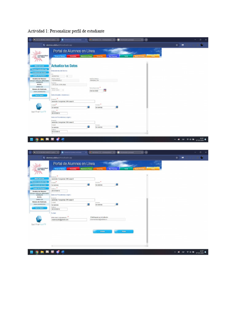 Tarea Sumativa Portales Universitarios Udalba | PDF