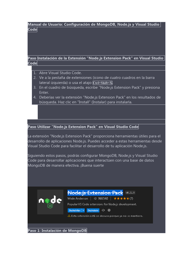 Manual de Usuario | PDF | Mongo Db | Interfaz de línea de comando