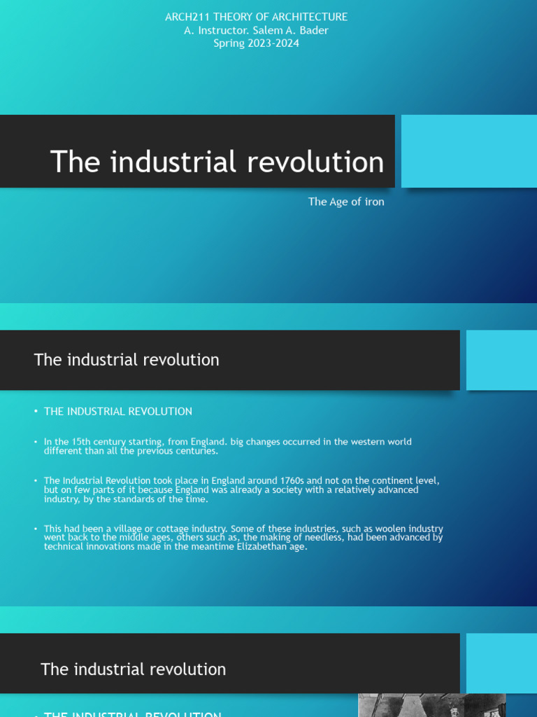Lecture 1 The Industrial Revolution | PDF | Industrial Revolution | Factory