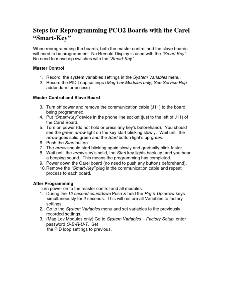 Carel PCO2 Board Reprogramming Guide | PDF | Telecommunications ...