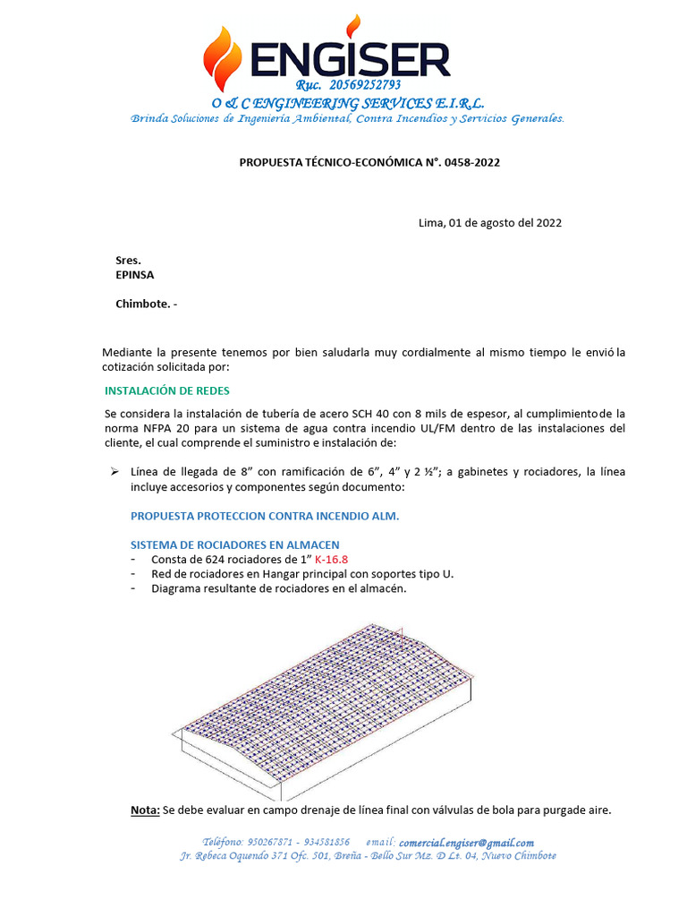 Cotización de Servicios Contra Incendio | PDF | Materiales de ...