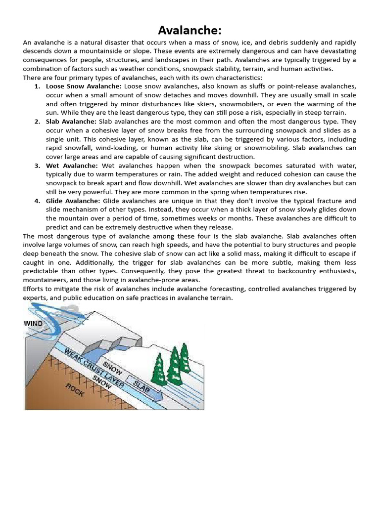 Avalanche | PDF | Snow | Earth Sciences