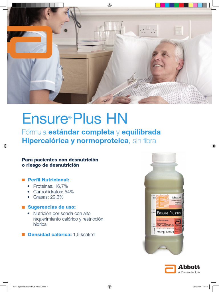 (Adulta e Infantil) - Dietas Estandar Por Sonda - Sin Fibra - EnSURE ...