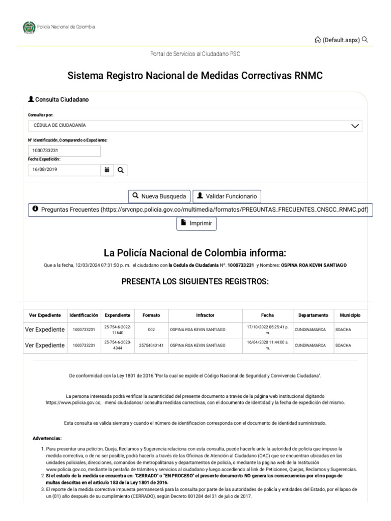 RNMC | PDF | Documento de identidad | Gobierno