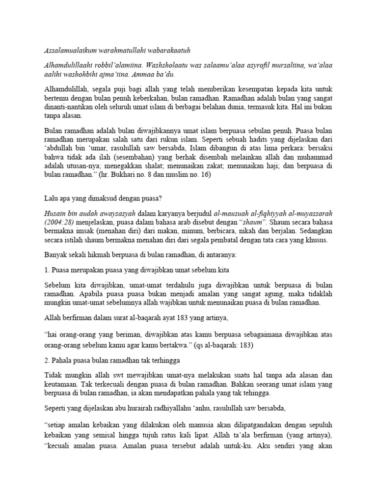 Contoh Teks Dai | PDF | Kajian Bahasa Asing | Agama & Spiritualitas