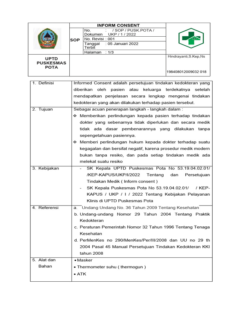 Sop Inform Consent Fix | PDF