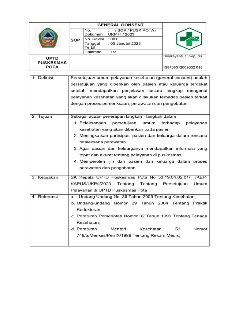 Sop General Consent Fix | PDF