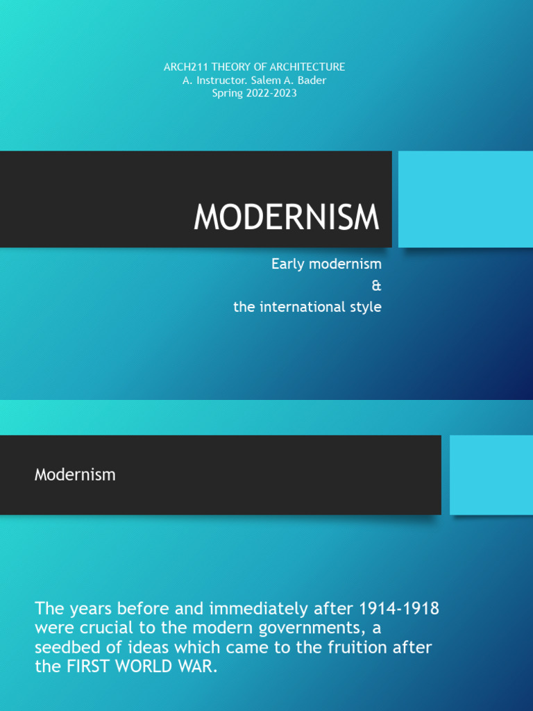 Lecture 5 Modernism | PDF | Architectural Styles | Style