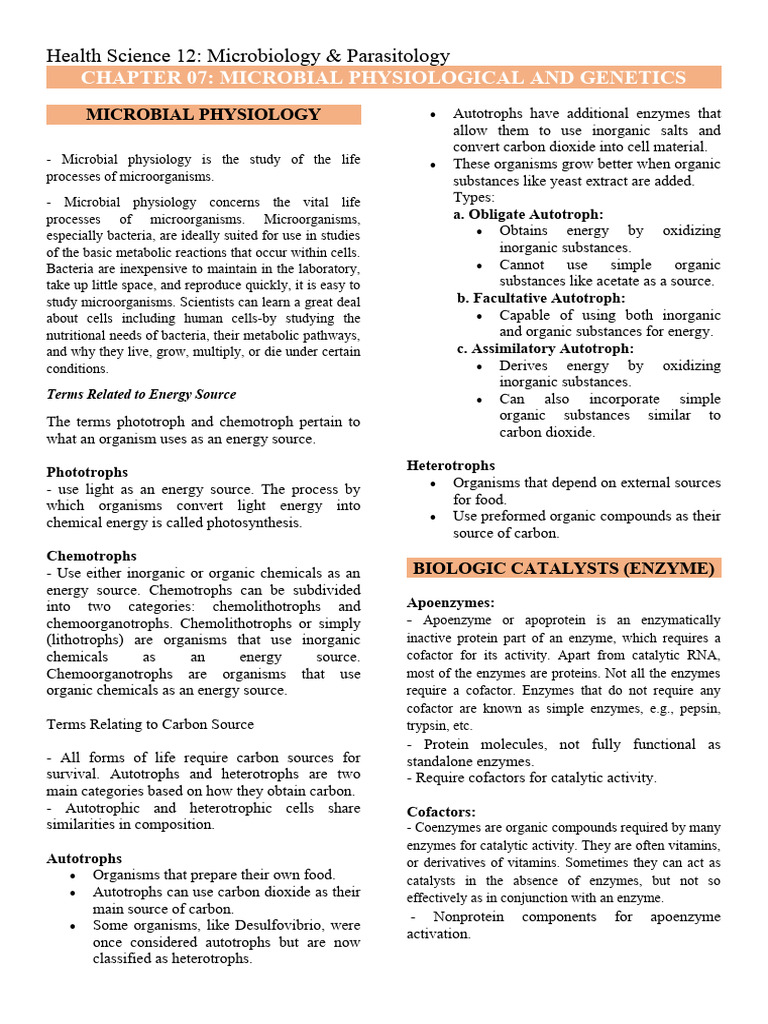 Microbial Physiology and Metabolism Overview | PDF | Enzyme | Bacteriophage