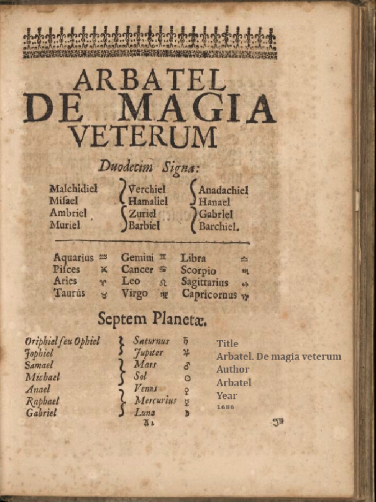 Anjo Planeta Signo Arbatel | PDF