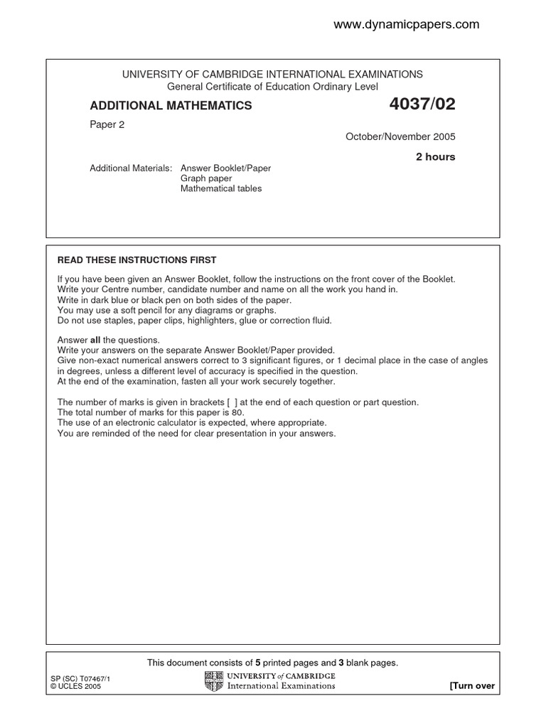 Additional Mathematics | PDF | Mathematical Objects | Mathematical Concepts
