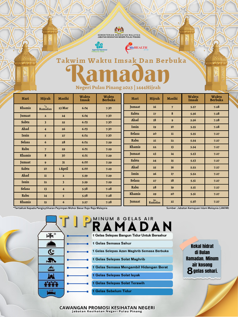 Takwim Ramadan 1444H | PDF
