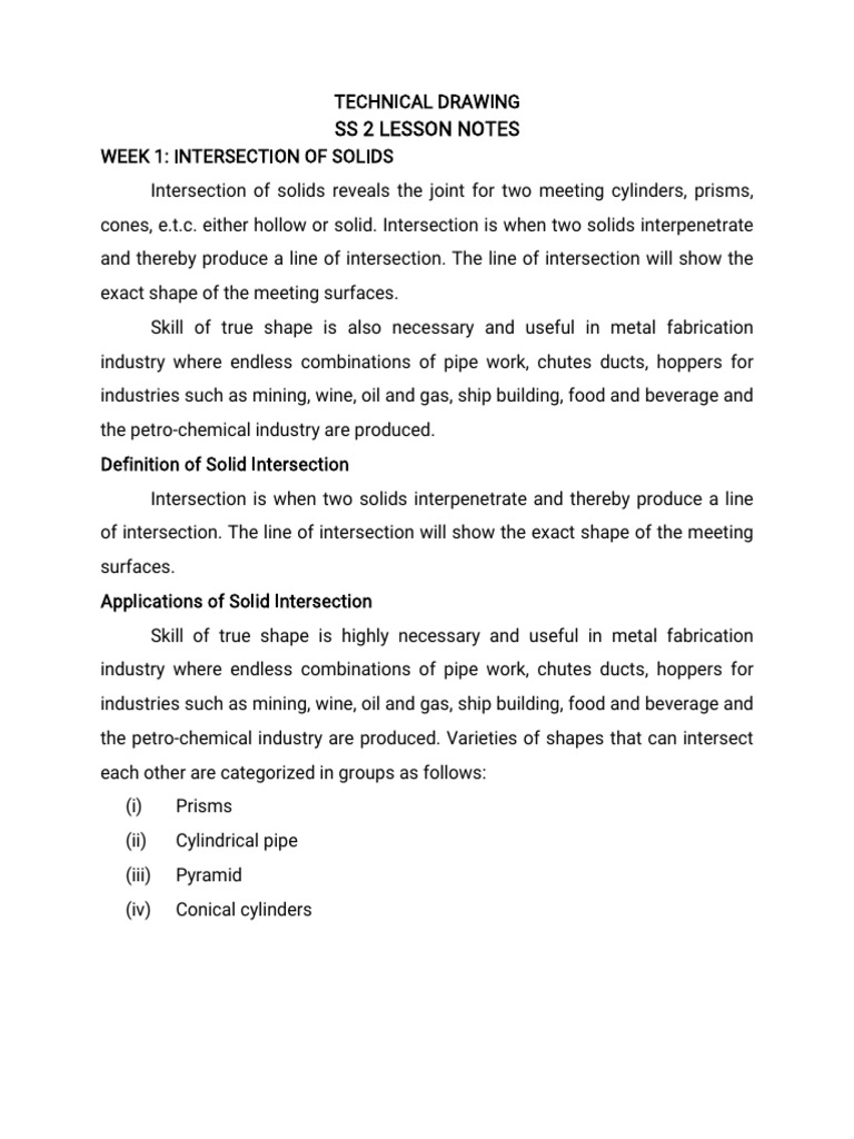 7288 - Lesson Notes of Technical Drawing SS 2 | PDF | Computer Aided ...