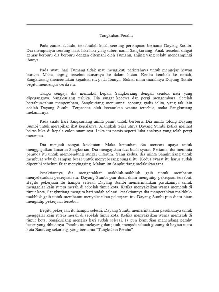 Kisah Tangkuban Perahu | PDF