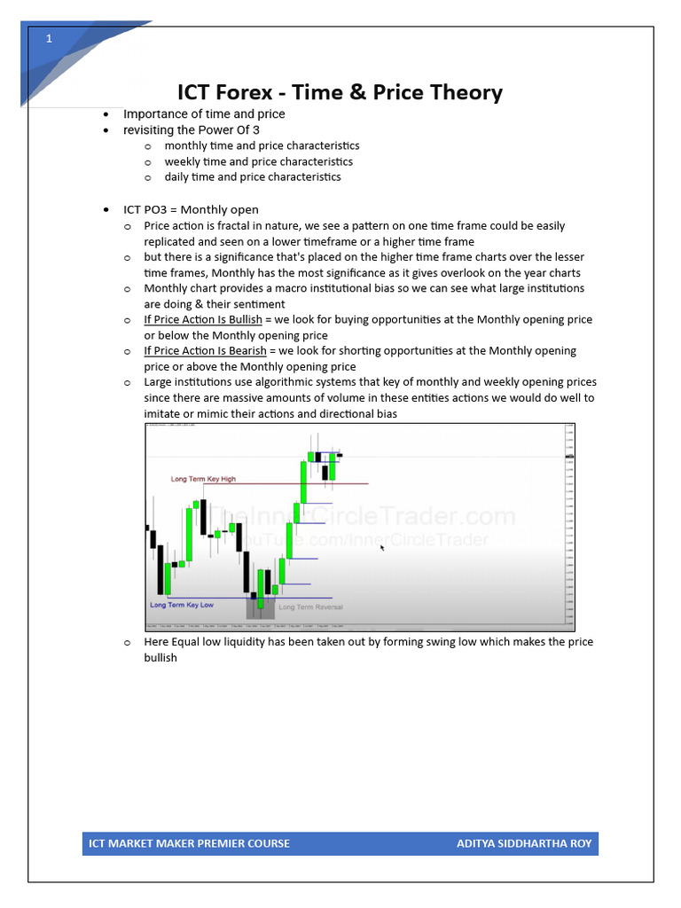 ICT Time and Price Theory Overview | PDF | Market Trend | Microeconomics