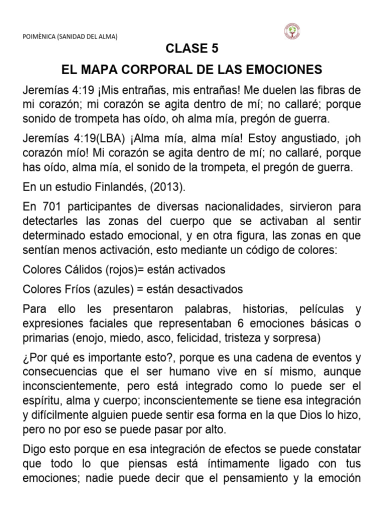 Clase 5 El Mapa Corporal de las Emociones | PDF