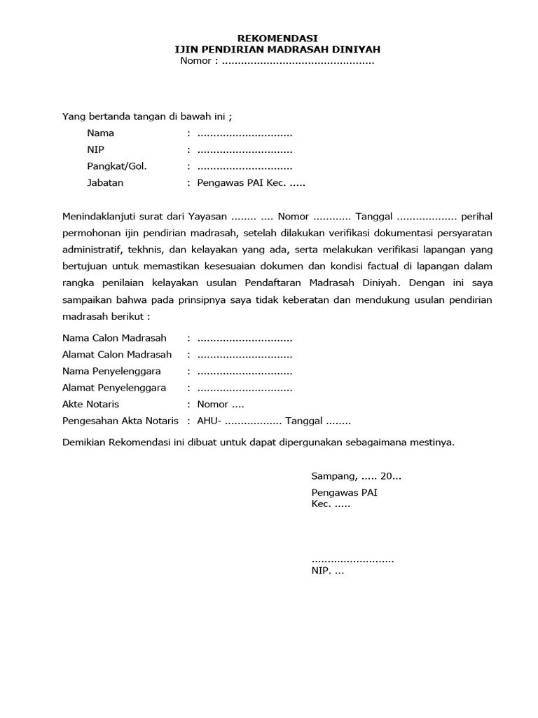 Surat Rekomendasi-1 | PDF | Olahraga & Rekreasi | Hukum