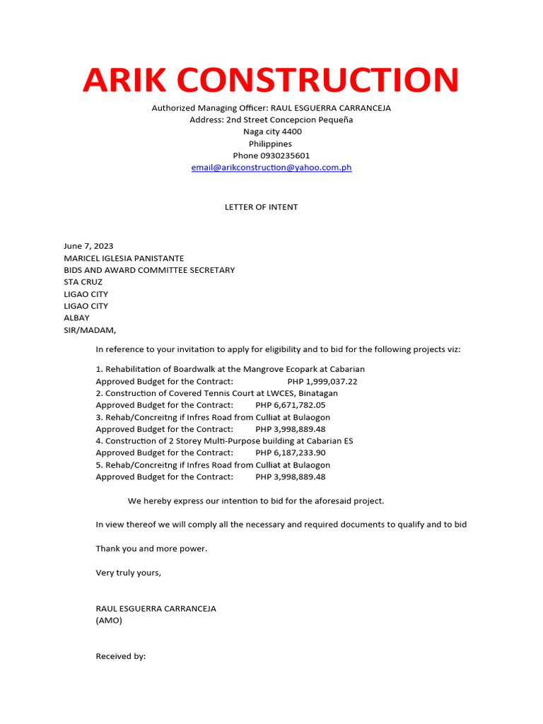 Arik Construction | PDF