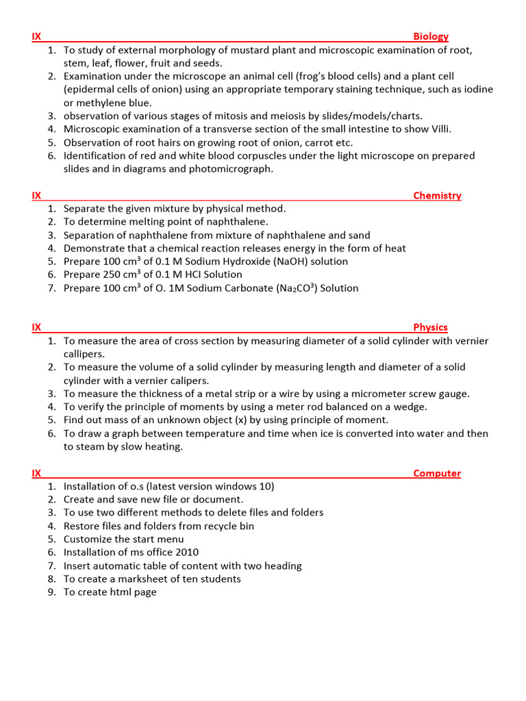 IX Practical | PDF | Social Science | Science & Mathematics