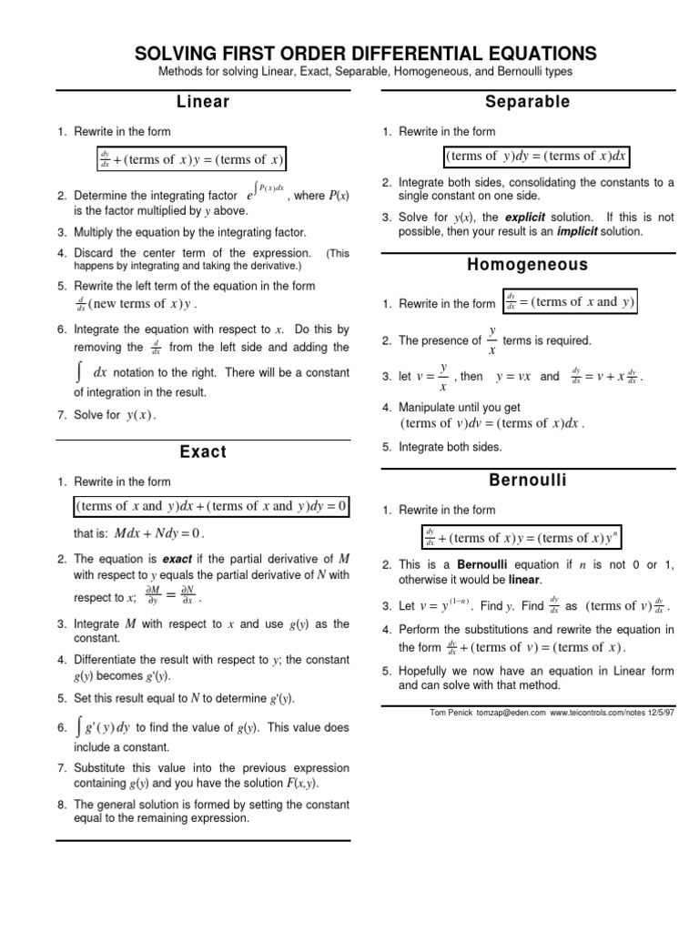 First Order Diff Eq | PDF | Equations | Mathematical Analysis