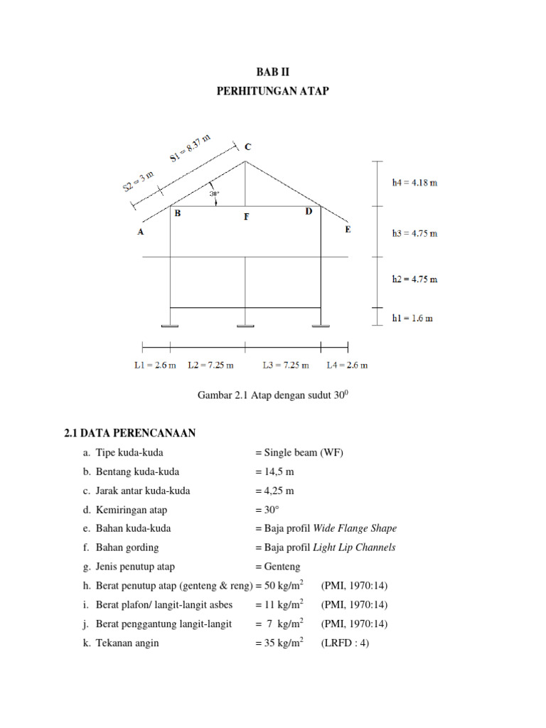 Perhitungan Atap Baja WF 14,5m | PDF | Metode & Bahan Ajar | Sains ...