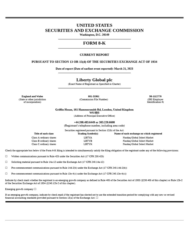 United States Securities and Exchange Commission Form 8-K | PDF ...