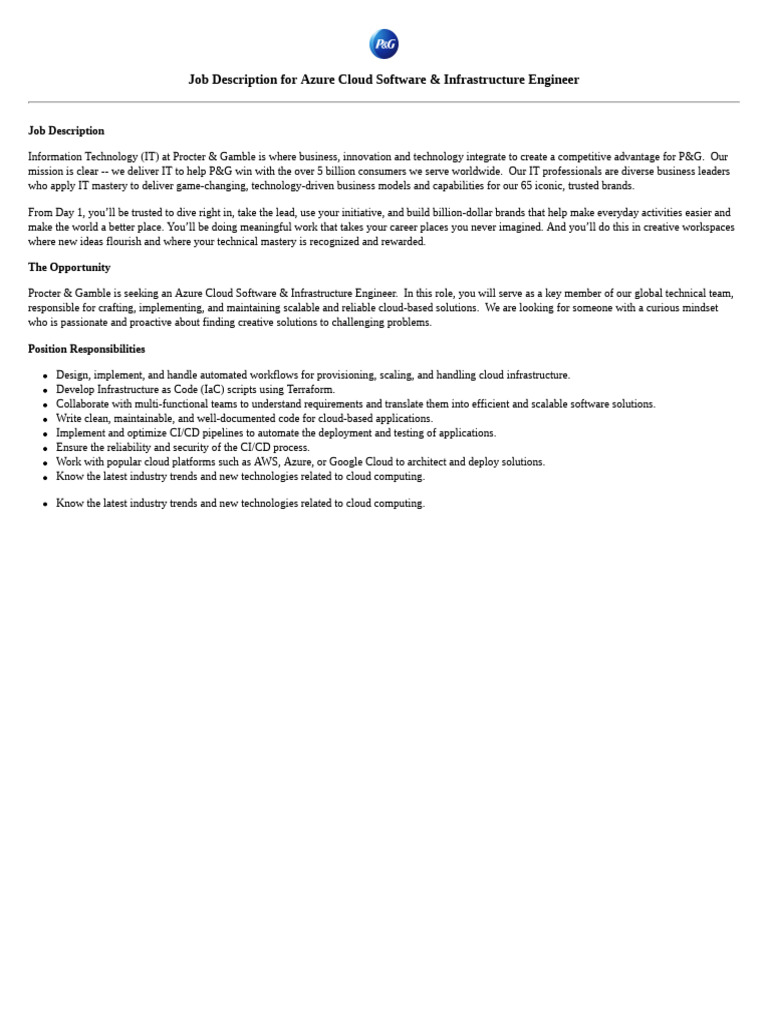 Job - Description - R000097195 - Azure Cloud Software & Infrastructure ...