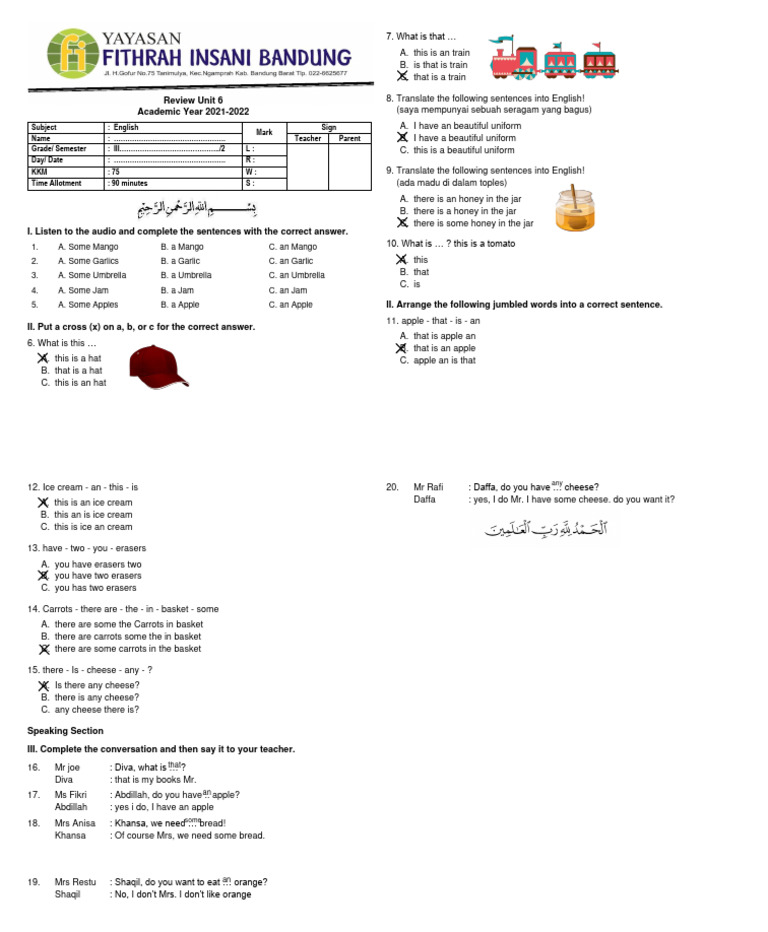 Review Unit 6 Academic Year 2021-2022 | PDF