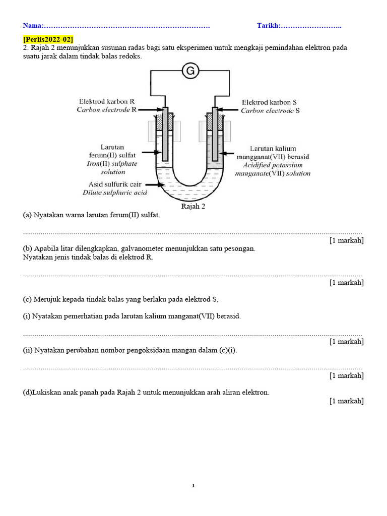 Latihan Redoks Tiub U | PDF