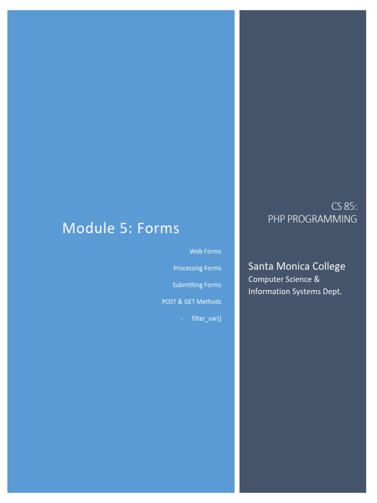 Module5 Forms | PDF | Html Element | Php
