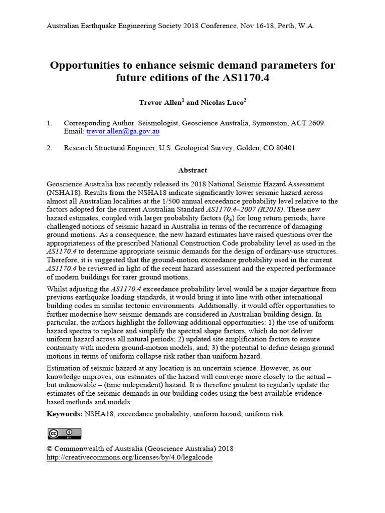 01 Trevor Allen | PDF | Earthquakes | Seismology