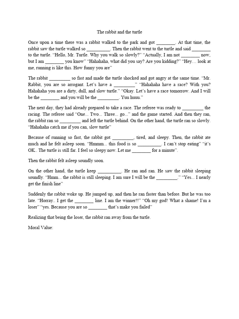 The Rabbit and The Turtle | PDF