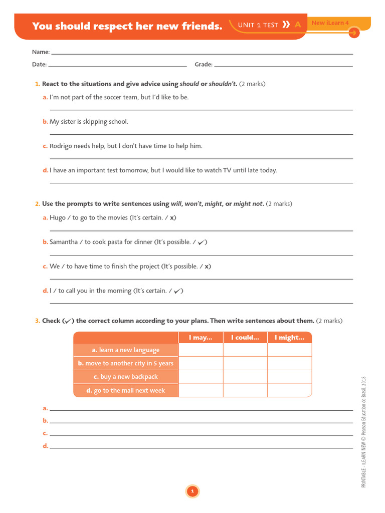 1 Ilearn 4 Test Student U1 | PDF