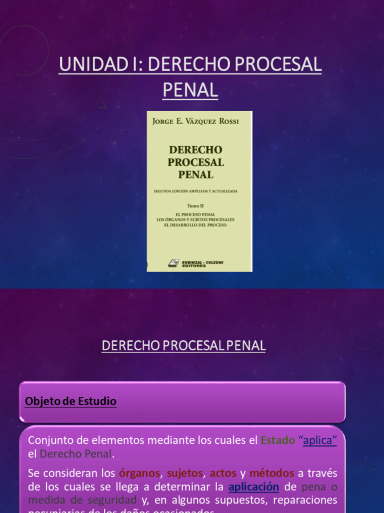 Unidad I Derecho Procesal Penal 2024 Pdf Derecho Penal Ley Procesal