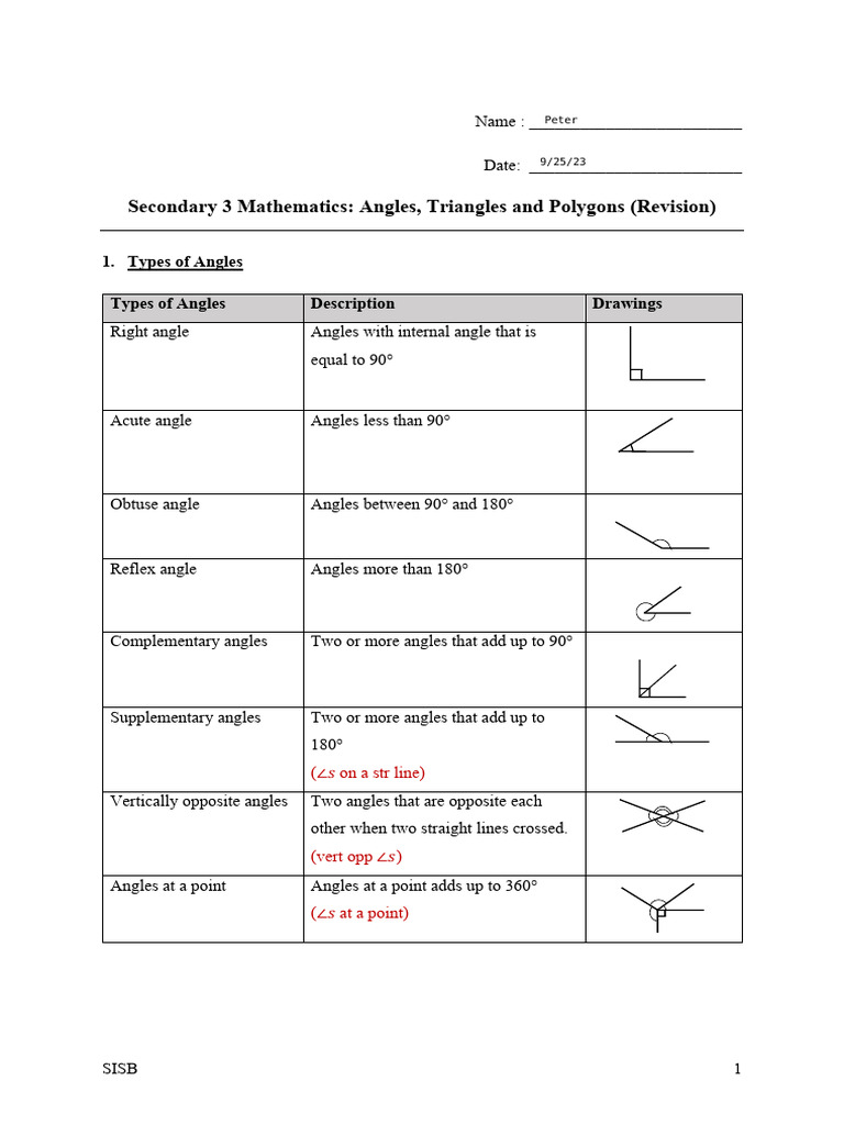Angles, Triangles, and Polygons Guide | PDF | Triangle | Triangle Geometry