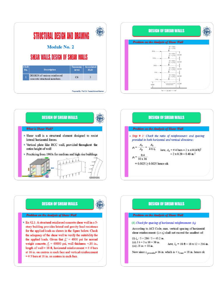Module 2 (Analysis and Design of Shear Walls) | PDF