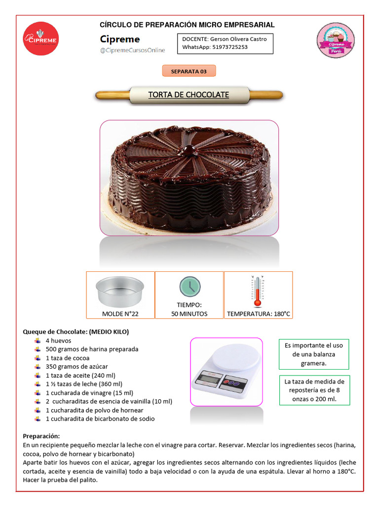 Separata 03 - Repostería para Principiantes | PDF | Confitería | Chocolate