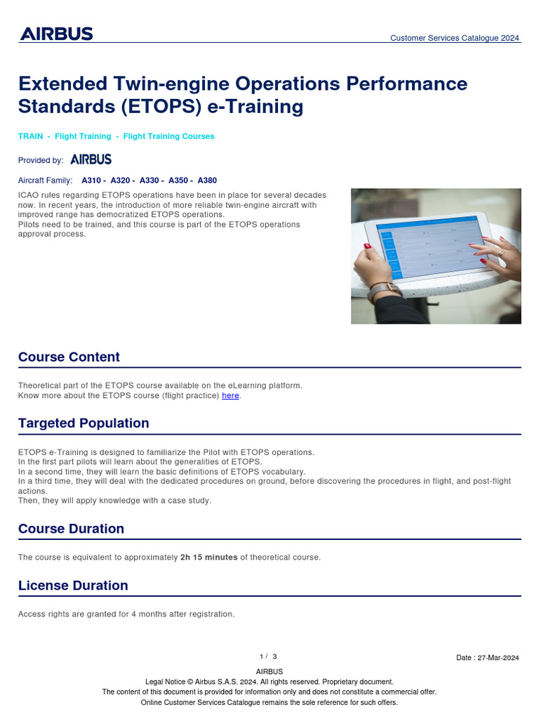 Extended Twin-Engine Operations Performance Standards (ETOPS) E ...