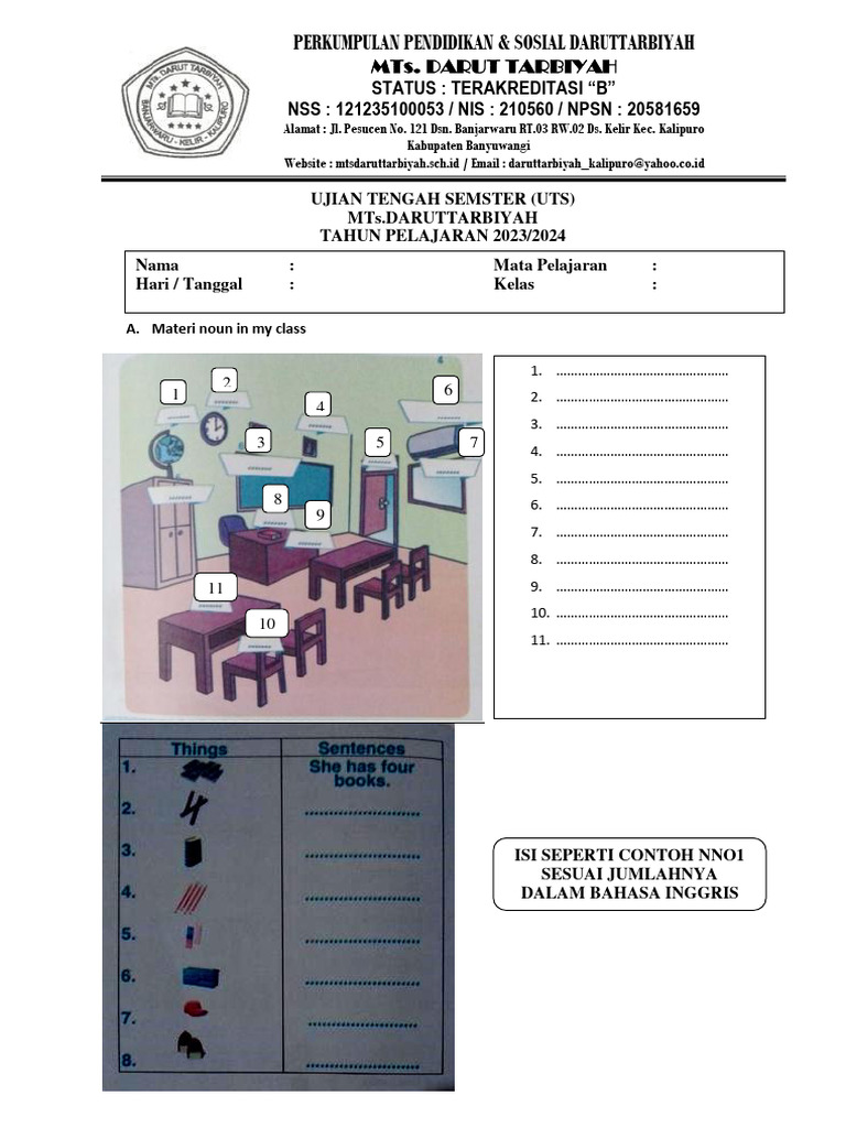 Soal Uts Gen Bing 7 | PDF