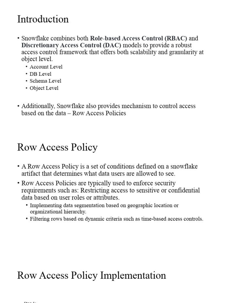 Snowflake Access Control Guide | PDF