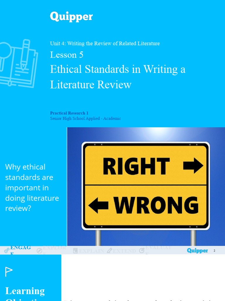 FINAL (PS) - PR1 11 - 12 - UNIT 4 - LESSON 5 - Ethical Standards in Writing Literature Review ...