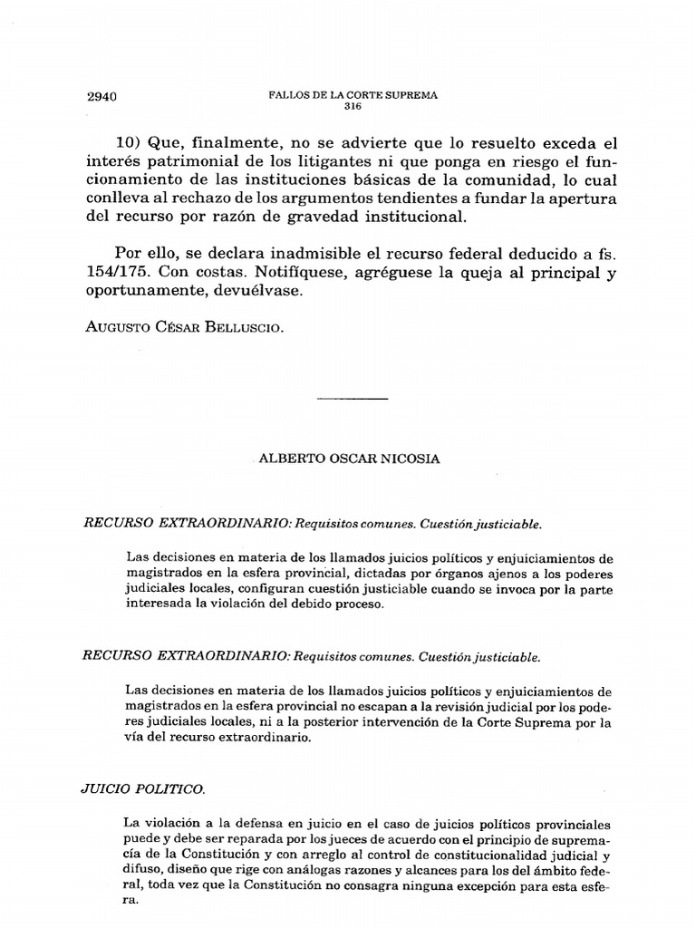 Fallo Nicosia CSJN | PDF