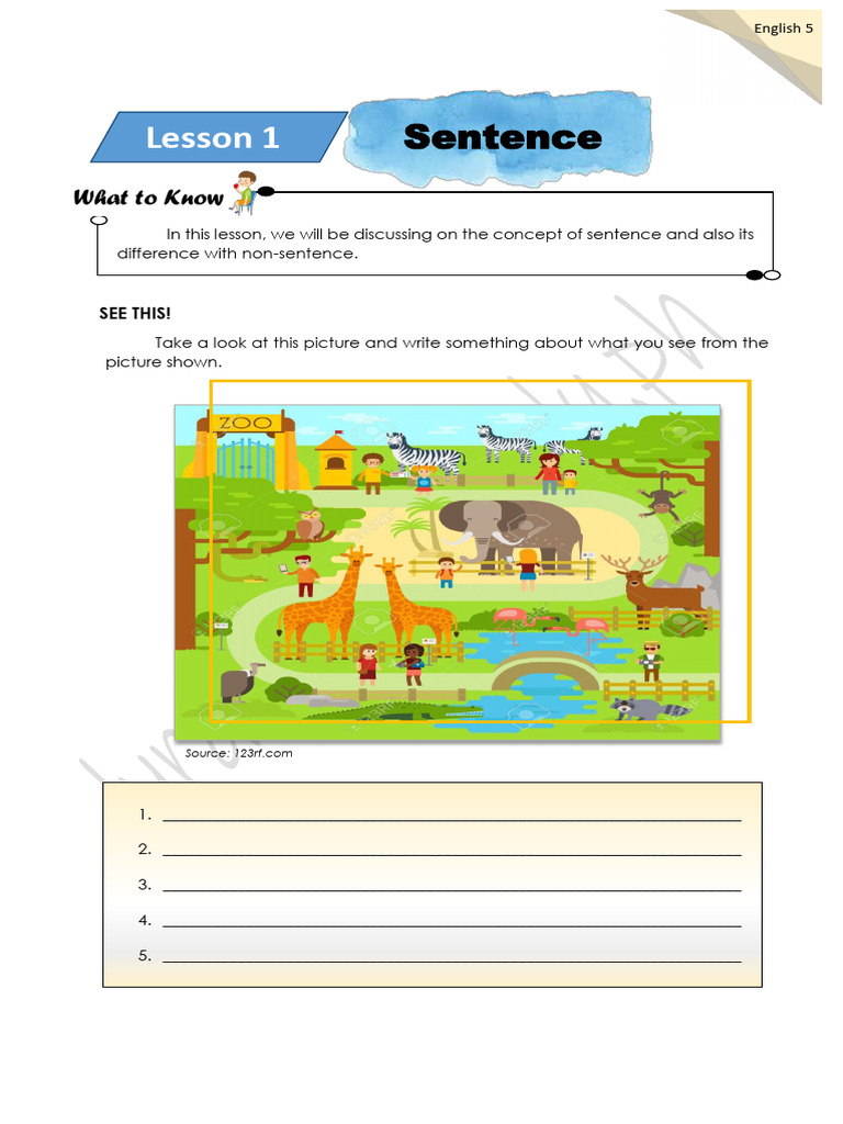Lesson 1 | PDF | Sentence (Linguistics) | Syntax