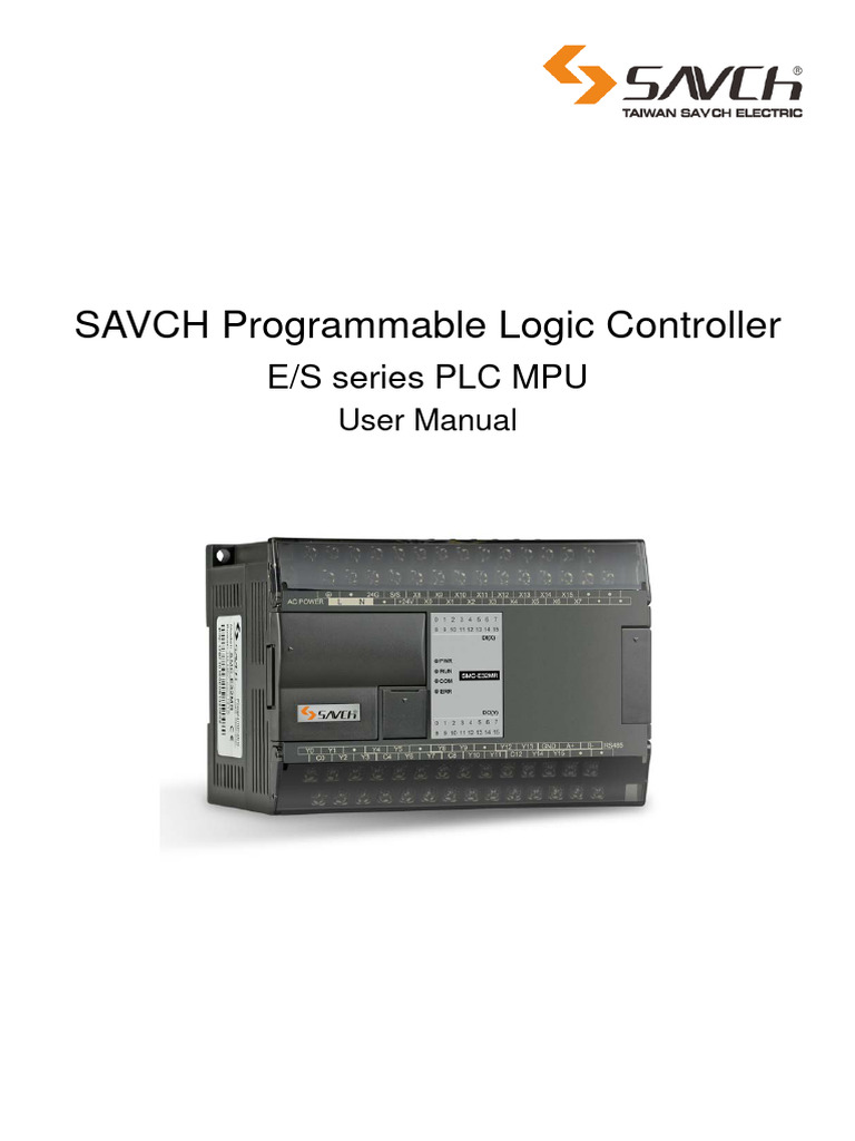 SAVCH E/S Series PLC User Manual | PDF | Power Supply | Programmable ...
