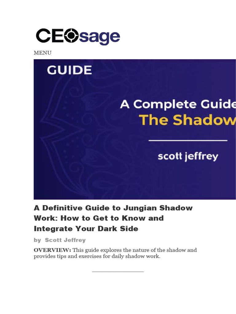 Shadow Work | PDF | Shadow (Psychology) | Psychology