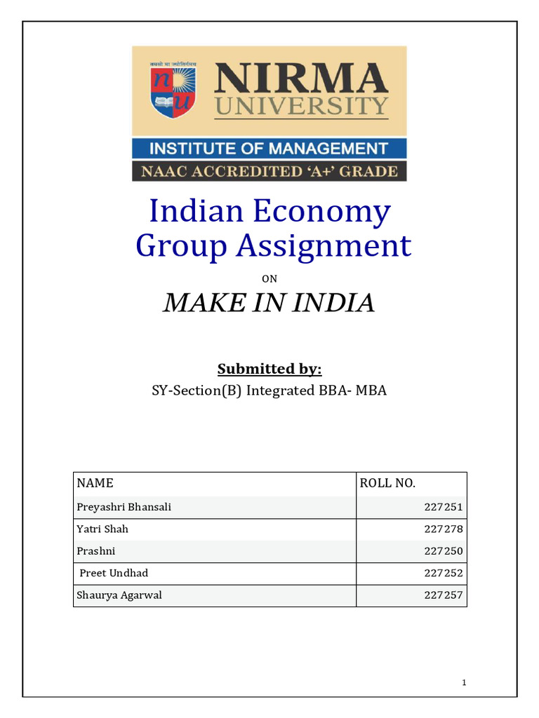 IEC GRP Assignment - SECB - MAKE IN INDIA | PDF | Foreign Direct Investment | Small And Medium ...